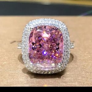 Jewelry | Newwow What A Beauty Barbie Pink Square Cz Ring | Poshmark